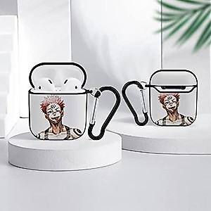 Anime Print Case for AirPods Case Cover Shockproof Wireless Charging Protective Hard Skin with Keychain Compatiable with AirPods 2 & 1