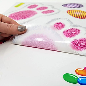 Easter Decorations Bunny Footprints Kit – 80 Total Paw Print Egg & Candy Floor Decals