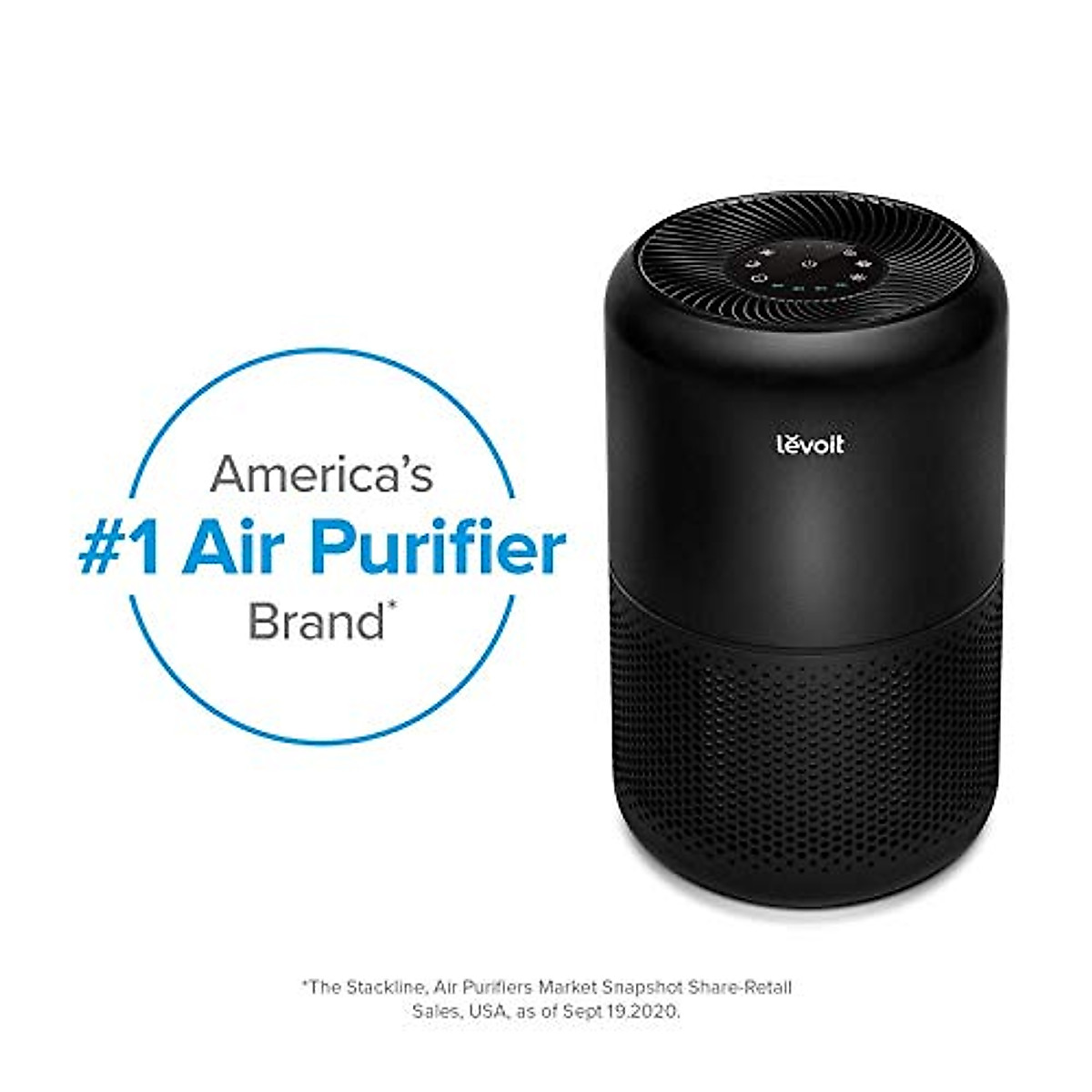 LEVOIT Air Purifier for Home Allergies Pets Hair in Bedroom, Black & Air Purifiers for Bedroom Home, HEPA Filter Cleaner with Fragrance Sponge for Better Sleep, Filters Smoke, Allergies, Black