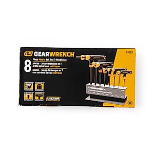 GEARWRENCH 8 Piece Metric Ball End T-Handle Hex Key Set - 83520