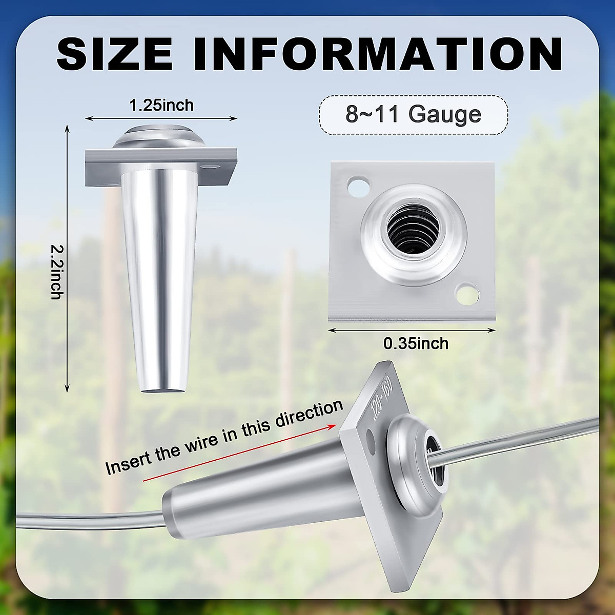 5 Pcs Anchor Wire Vise Anchor Vise Grape Trellis 9 Gauge Metal Wire Galvanized Solid Wire for Tightening 8-11 Gauge Wire to Build Trellises, Vineyards, Fences and Arbors