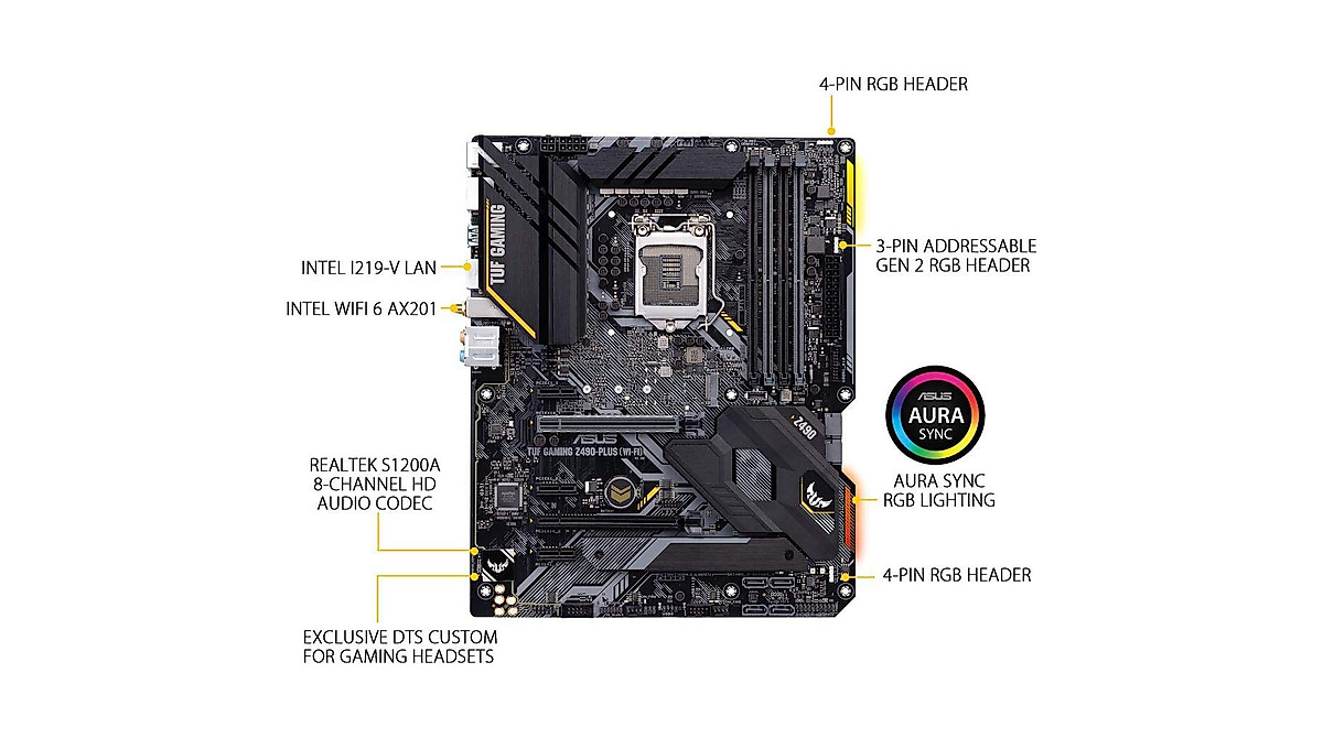 ASUS TUF Gaming Z490-Plus (WiFi 6) Motherboard - Intel 10th Gen