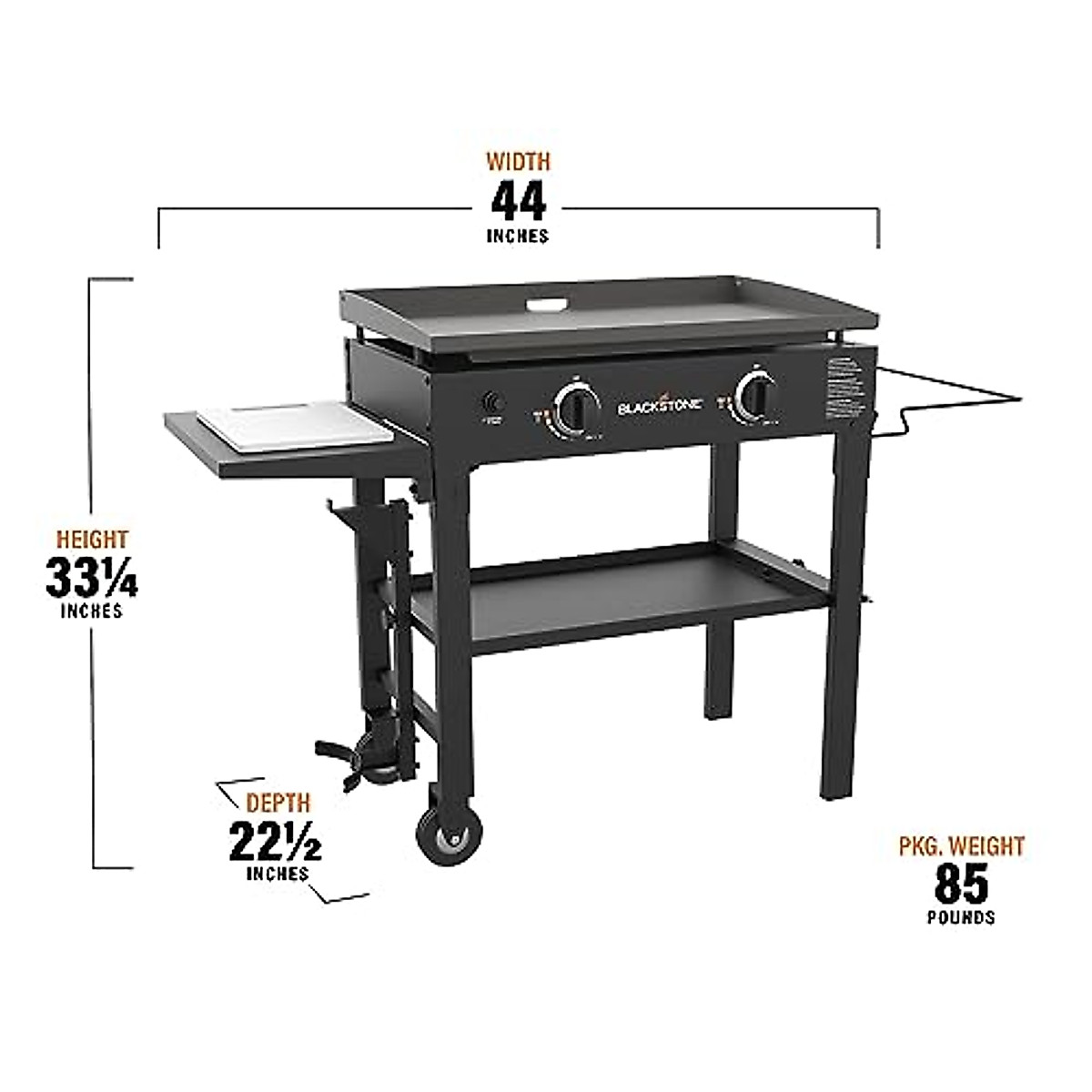 Blackstone 28" Flat Top Grill, Model 1853, 2 Burner Black Gas Griddle with Stand for Camping and Outdoor BBQ, Includes Blackstone Accessories Kit Cast Iron Seasoning and Wholesalehome Gloves and Cloth
