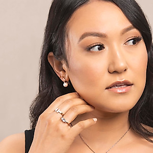 Cate & Chloe Cassie Refined 18k White Gold Pearl Drop Earrings with Swarovski Crystals, Women's Gold Earrings, Pearl Dangle Earrings for Women, Special Occasion Jewelry