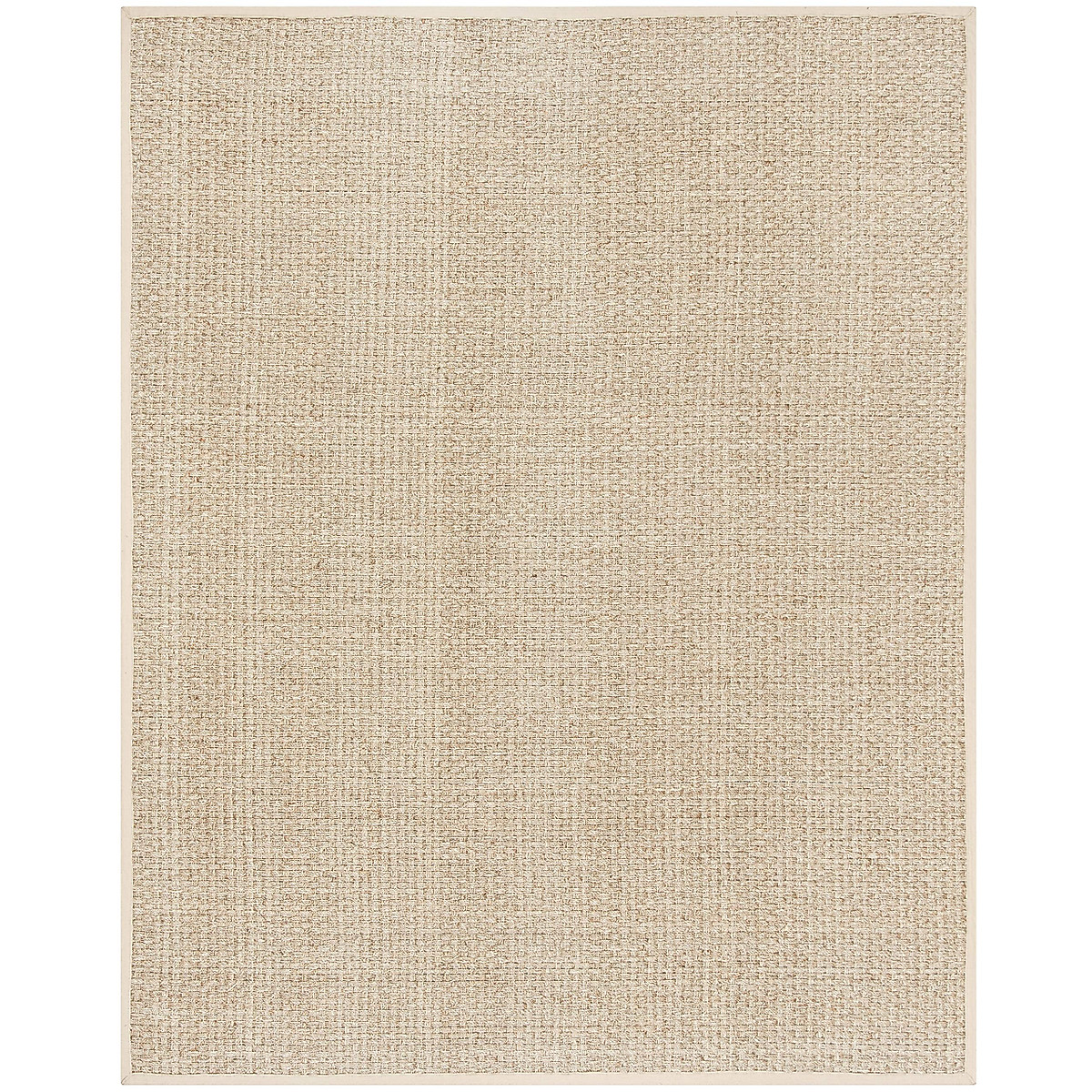 SAFAVIEH Natural Fiber Collection Area Rug - 9' x 12', Natural & Beige, Border Basketweave Seagrass Design, Easy Care, Ideal for High Traffic Areas in Living Room, Bedroom (NF114A)