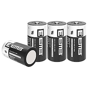 4Pack EEMB 3.6V D Cell Batteries ER34615 D Size Lithium Batteries 19000mAh Li-SOCL₂ Non-Rechargeable Battery LS-33600 XL-205F for CNC & Printing Machine Tool,Meter,Clock & 1 Year Manufacturer Warranty