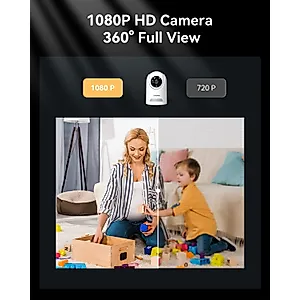 LongPlus 2K Indoor Security Camera, Pet Camera with Phone App, WiFi Cameras for Home Security Camera for Dog/Baby Monitor/Elder Pan Tilt, 2.4G, 2-Way Talk, Human Detection, Motion Tracking (White)