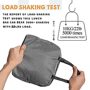 League Promo Lunch Bag Large Reusable Insulated Lunch Bags for Women Men Tote Bag Adult Lunch Box Organizer Holder Container (Strip)