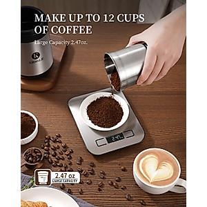 KIDISLE Coffee Grinder Electric, Herb Grinder, Spice Grinder, Coffee Bean Grinder, Espresso Grinder with 2 Removable Stainless Steel Bowl,Silver
