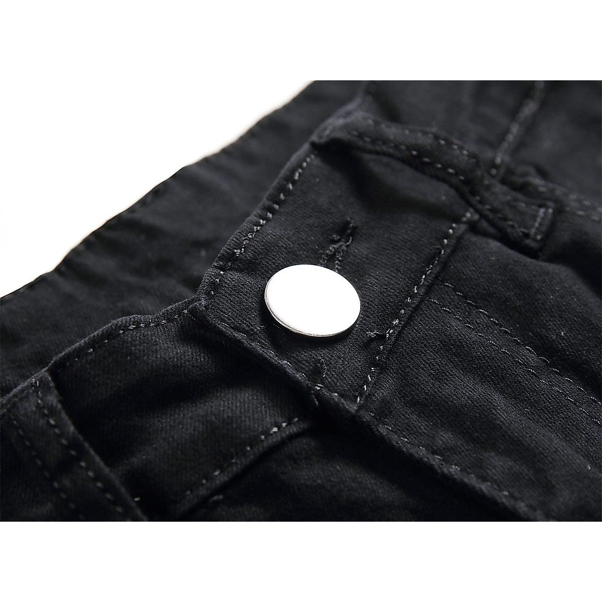 Men's Slim Fit Skinny Stretch Jeans Vintage Distressed Comfy Denim Pants Washed Straight Leg Comfy Jean Trousers (Black,32)