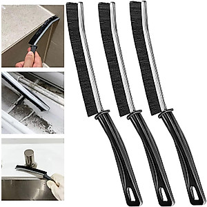 Gap Cleaning Brush, Dead Corners Multifunctional Brushes,Bathroom Crevice Gaps Cleaning Brush，Clean The Dead Corners of Bathroom Kitchen Tiles for Bathroom Kitchen Tiles Window Slots (Black 3PCS)