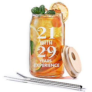 50th Birthday Gifts for Women,Gifts For Turning 50-50 Years Old Birthday Gifts for Her, Mom, Wife, Sister, Friends, Premium Laser Etched Engraved 16 Ounces Jar Drinking Glasses Cups