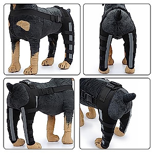 NATUYA Dog Knee Brace for Torn ACL Hind Leg, CCL, Luxating Patella, Dog Leg Braces with Side Stabilizers - Better Recovery and Prevent Licking, Relieves Joint Pain (Black, M)