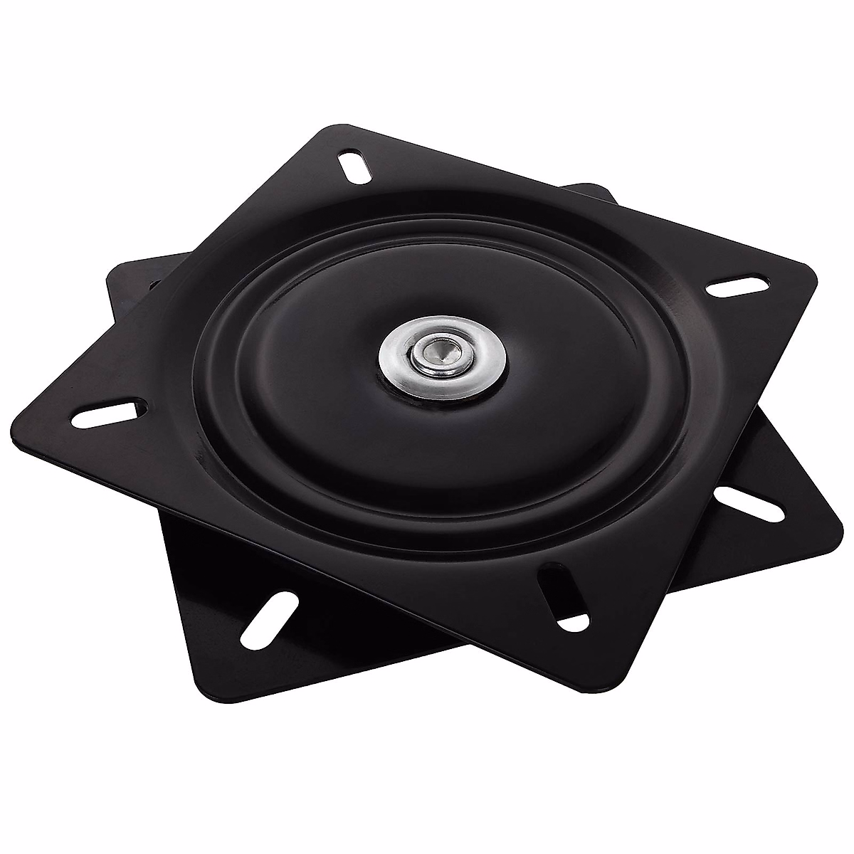 2 Pack 8 Inch Heavy Duty Bar Stool Swivel Replacement, 550lbs Capacity Swivel Mechanism Plate for Furniture, Seat Swivel Base Bar Stool Swivel Mount Plate, Ball Bearing Swivel Boat Seat, Black