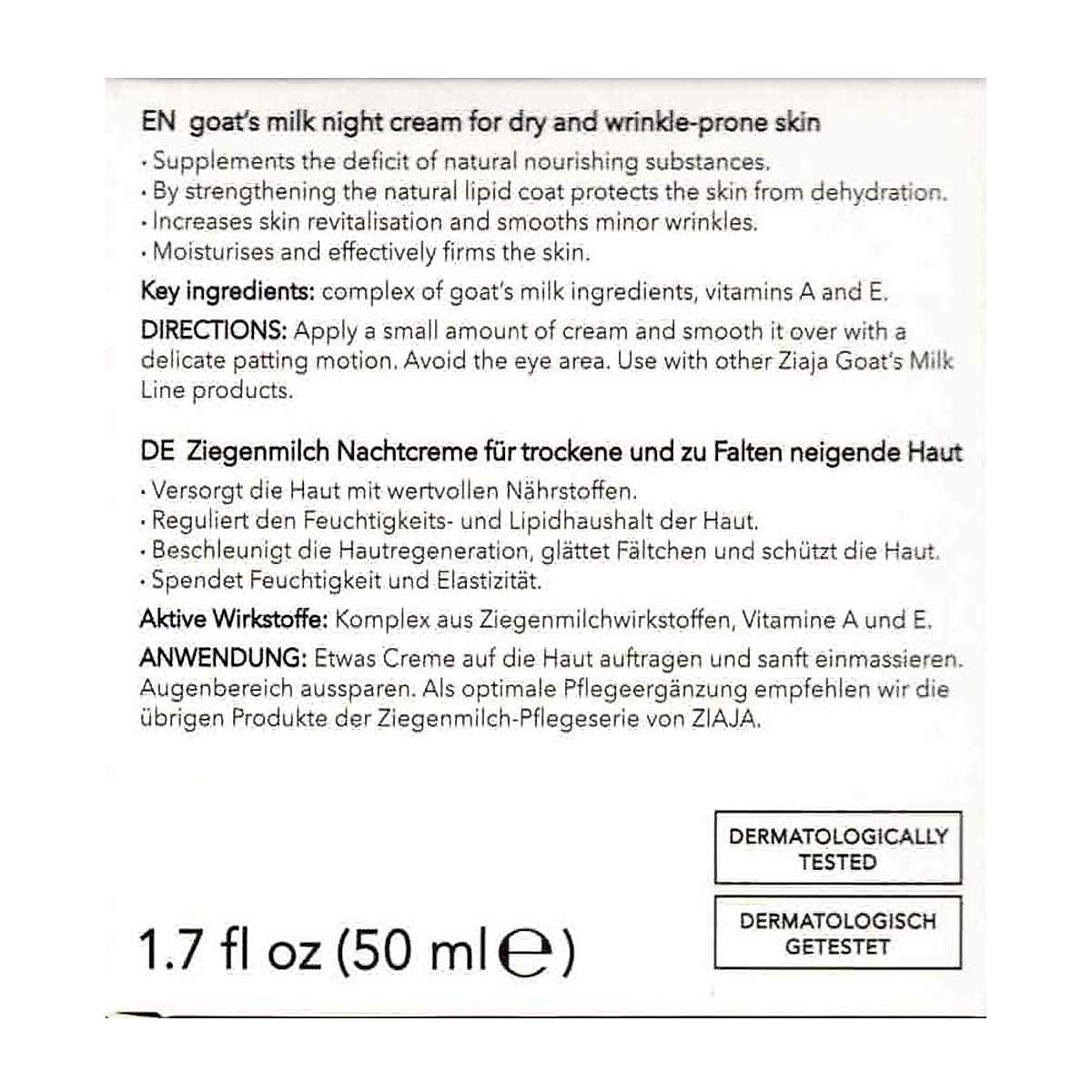 Ziaja Goat's Milk Night Cream - Face Cream