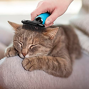CONAIRPRO Dog & Cat Cat Soft Slicker Brush, Cat Brush for Shedding, Removes Tangles, Mats & Loose Hair, Soft Coated Pins for Gentle Brushing, Memory Gel Grip Handle