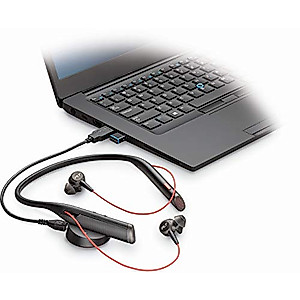 Plantronics Voyager 6200 UC USB-C Business-Ready Bluetooth Neckband Headset w/Earbuds, Black