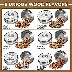 Cocktail Smoker Kit - Old Fashioned Smoker Kit for Cocktails, Whiskey & Bourbon - Whiskey Smoker Kit w/Stone Cubes, Wood Smoker Unit & Chip Flavors - Great Bourbon Smoker Kit Gift for Whiskey Lovers