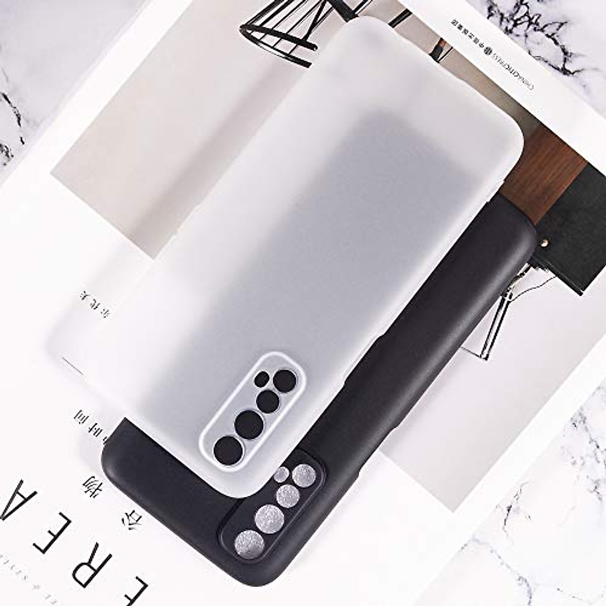 Shantime Oppo Realme 7 Case, Scratch Resistant Soft TPU Back Cover Shockproof Silicone Gel Rubber Bumper Anti-Fingerprints Full-Body Protective Case Cover for Oppo Realme 7 RMX2155 (White)