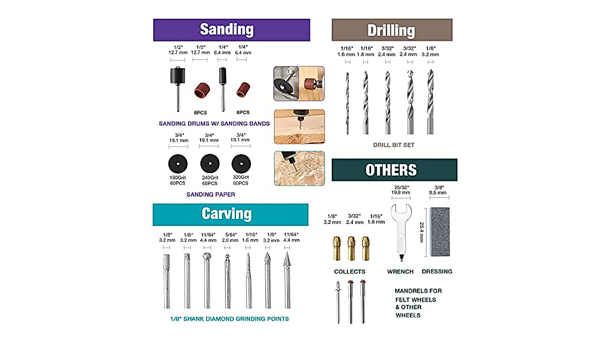 WORKPRO 306PCS Rotary Tool Kit for DIY Projects