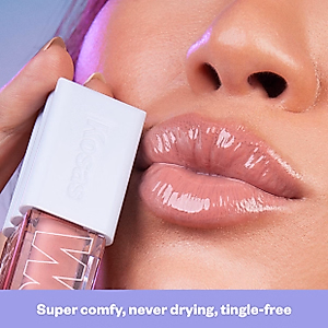 Kosas Wet Lip Oil Gloss - Hydrating Lip Plumping Treatment with Hyaluronic Acid & Peptides, Non-Sticky Finish (Unhooked)