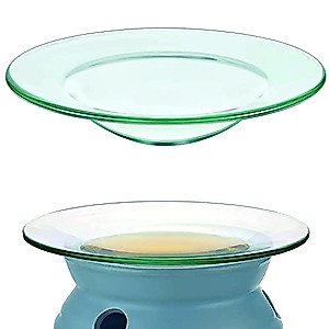 LYMGS 4.5" Replacement Oil Warmer Dish, 115mm Wax Melt Warmer Liner Round Glass Dish, Candle Warmer Bowl Plate Wax Tray for Scented Wax Aroma Therapy Lamp, 1 Pack