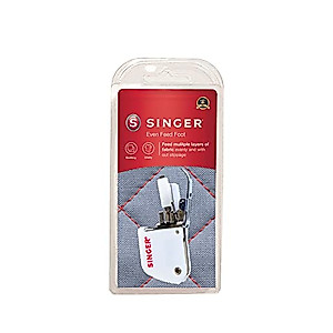 SINGER | Even Feed Walking Presser Foot - Fork, Perfect for Matching Stripes & Plaids, Quilting & Sewing with Pile Fabrics