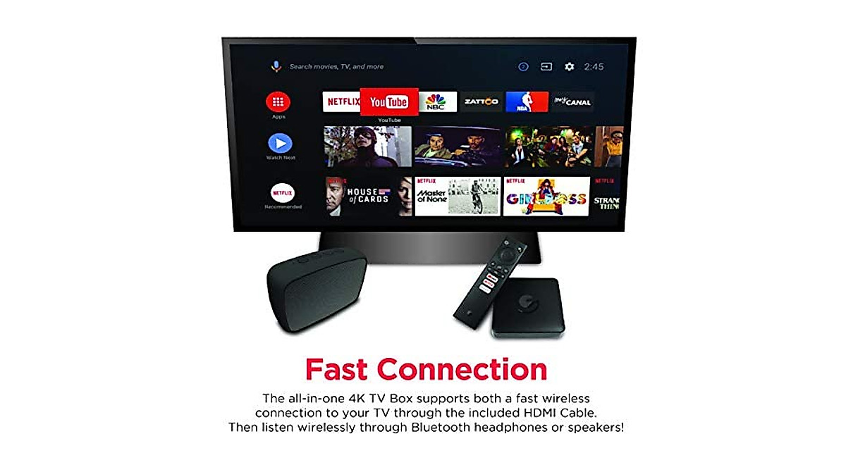 Ematic 4K Ultra HD Android TV Box with Chromecast and Netflix