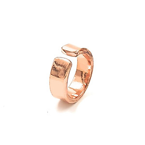 SHINDE EXPORTS pure copper adjustable finger ring for women Indian jewellery (Plain Ring 8mm)
