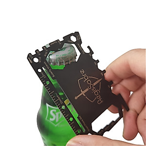 AegisSabre 50 in 1 Credit Card Sized Multitool Fits Wallet and bottle opener Minimalist Everyday Carry Tool Amazing gift for him Husband Dad Men Valentine Gift Idea for him | Silver Edition