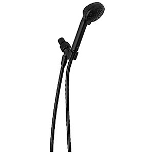 Delta Faucet 4-Setting Handheld Shower Head, Black Shower Head with Hose, Showerheads & Handheld Showers, Handheld Shower Heads, Detachable Shower Head, Hand Shower 1.75 GPM, Matte Black 75413BL