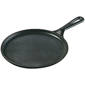 Lodge 8.38 in Cast Iron Round Griddle, Black