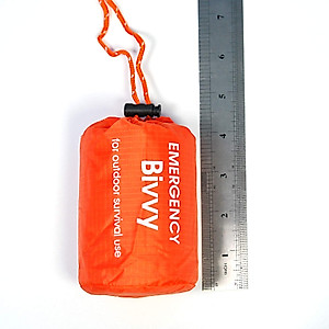 GOGOOD 2 Pack Emergency Sleeping Bags Survival Bivvy Sack with Whistles, Lightweight Portable Survival Gear for Outdoor Camping Hiking Keep Warm After Earthquakes, Hurricanes Disasters (2)