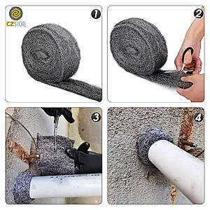 ✮CZ Store✮ - Stainless Steel Wool |13 FT| Grade 0000 Metal Wire Mesh - Soft, Flexible, Reusable - for Cleaning, Buffing, Polishing Glass, Windows, Tiles, Wood, Metal, Copper, Brass