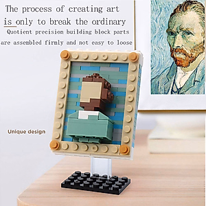 4 Pcs World Famous Painting MOC Building Blocks Toy Set, Compatible with Lego Building Set,Art Portrait Toys,Educational Classic Toy Bricks,STEM Gift Toys for Kids Boys Girls