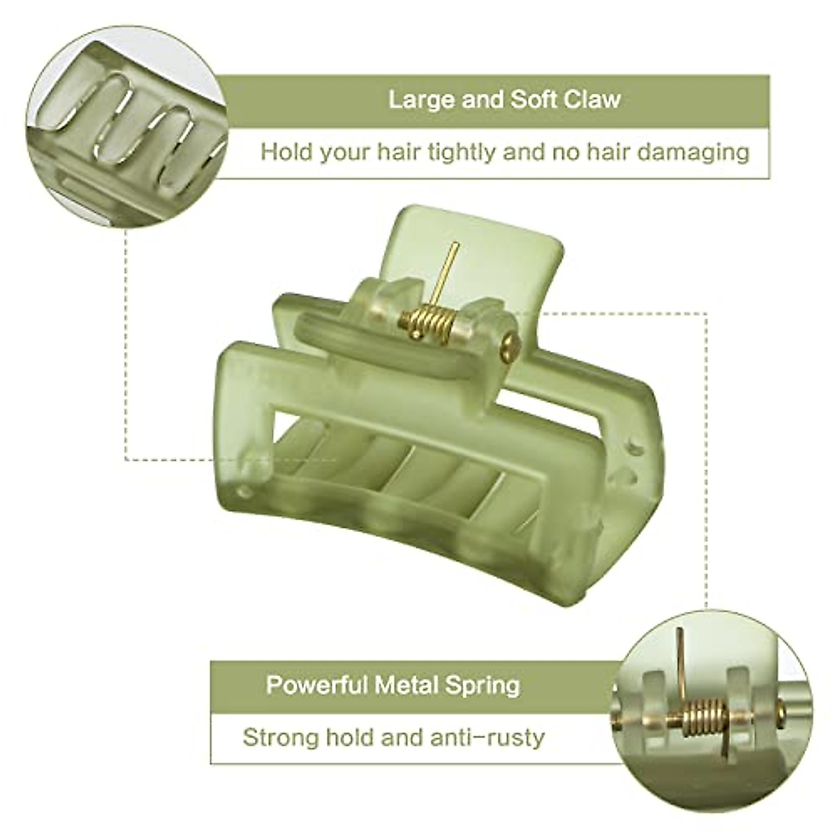 12 PCS Hair Claw Clips, Small Hair Clips for Women Girls, Mini Square Claw Clips, Rectangle Tiny Hair Jaw Clips, Non-slip Banana Clips Barrettes for Thin/ Medium Hair