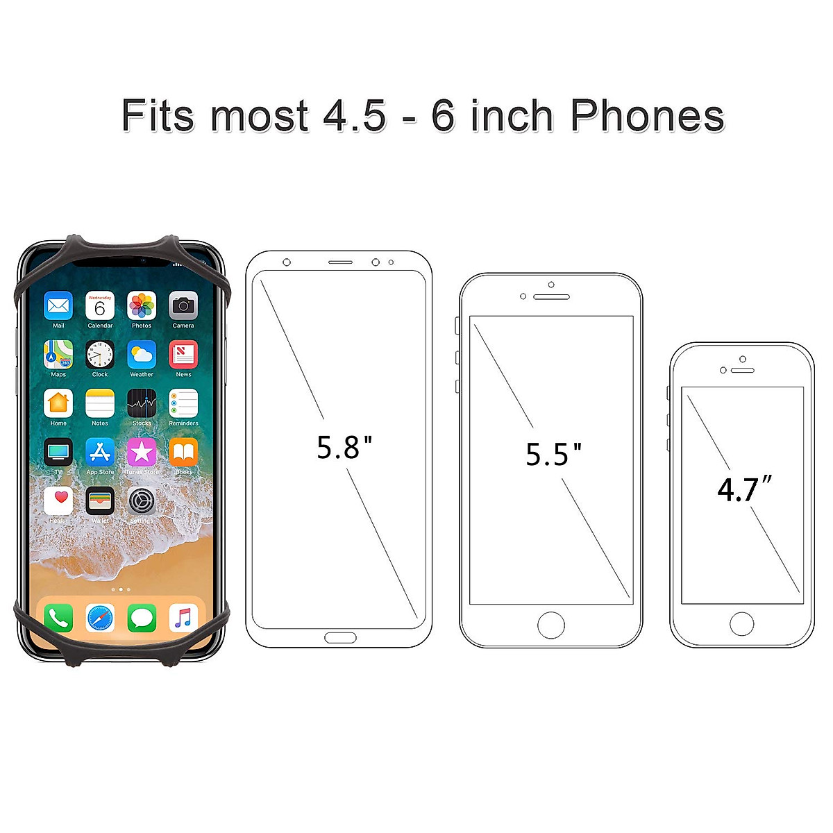 Walking Wristband/Arm Band WANPOOL Phone Holder for 4.5-6 Inch Phones, Compatible with iPhone 15 Pro Max, 14 Plus, 13 Pro, 12, 11, XR, SE and More