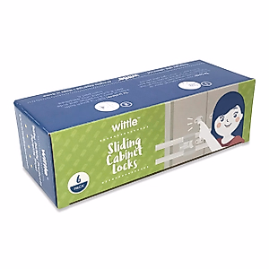 6-Pack Sliding Cabinet Locks - Reusable U-Shaped Child Cabinet Locks for Baby Proofing Cabinets, Drawers, Cupboards & More - No Tools, No Drilling, Easy to Use Child Proof Cabinet Latches by Wittle