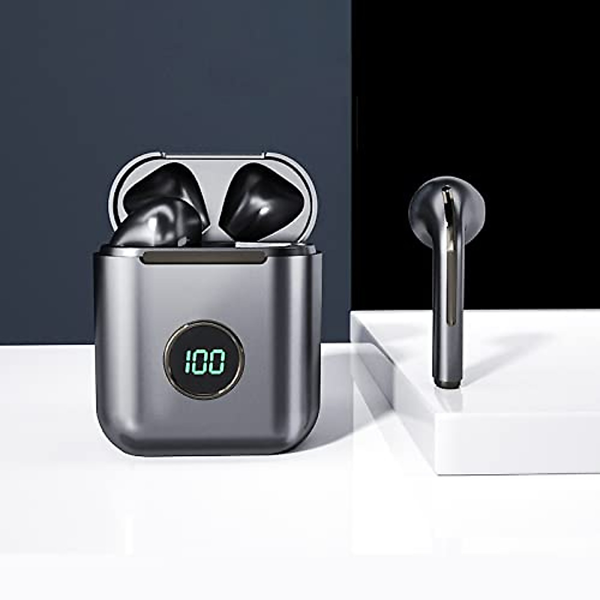 Mike's Kicks Wireless Earbuds with Charging CASE, in-Ear Waterproof Headphones with Bluetooth V5.2 + EDR, Noise Cancelling, Over 24H Play/Talk TIME with Fast Charging.