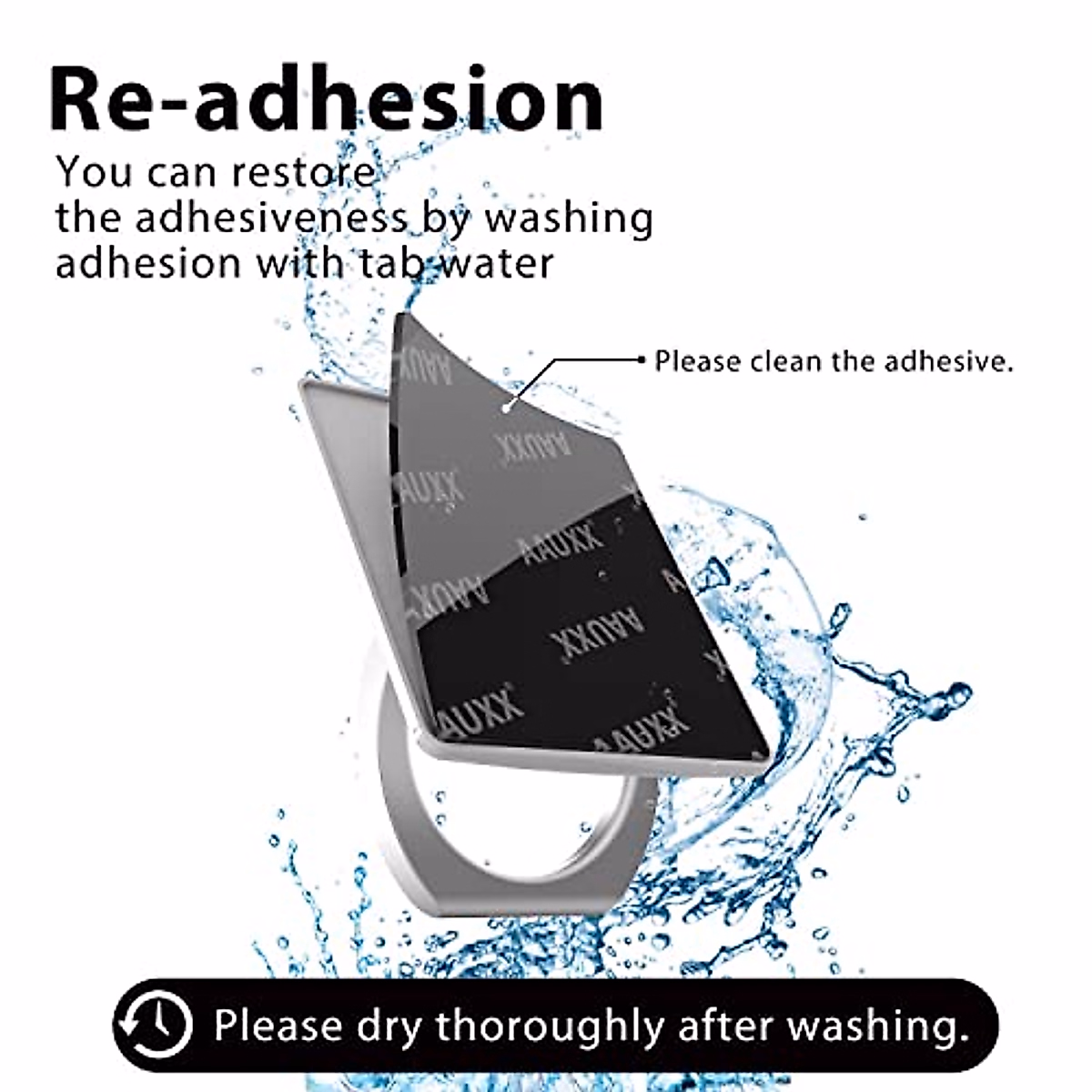 iRing Original, Made in Korea, Phone Ring Holder, Cell Phone Grip Stand, Compatible with iPhone, Galaxy, and Other Smartphones (Black)