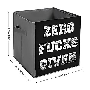 Zero Fucks Given Collapsible Storage Bins Basics Folding Fabric Storage Cubes Organizer Boxes with Handles