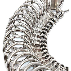 PHYHOO Ring Sizer Measuring Tool Set Metal Finger Sizing Gauge Rings Measurement Women Men Wedding Jewelry Tool US Size 0-13 with Half Size