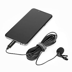 Saramonic LavMicro U3B USB-C Lavalier Microphone for iPhone 15, Android, New iPad, Computers & More with 19.7' Cable & 90˚ Adapter for Vlogging, Interviews, YouTube, TikTok, Live Streaming