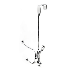 Splash Home Tango Over The Door Rack Accessory Organizer, 12" x 3" x 5", Chrome