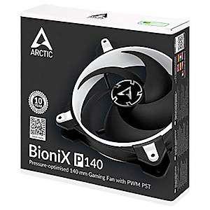 ARCTIC BioniX P140 - PC Fan, 140mm Gaming Case Fan with PWM Sharing Technology (PST), Pressure-optimised, Computer, Fan Speed: 200-1950 RPM - White