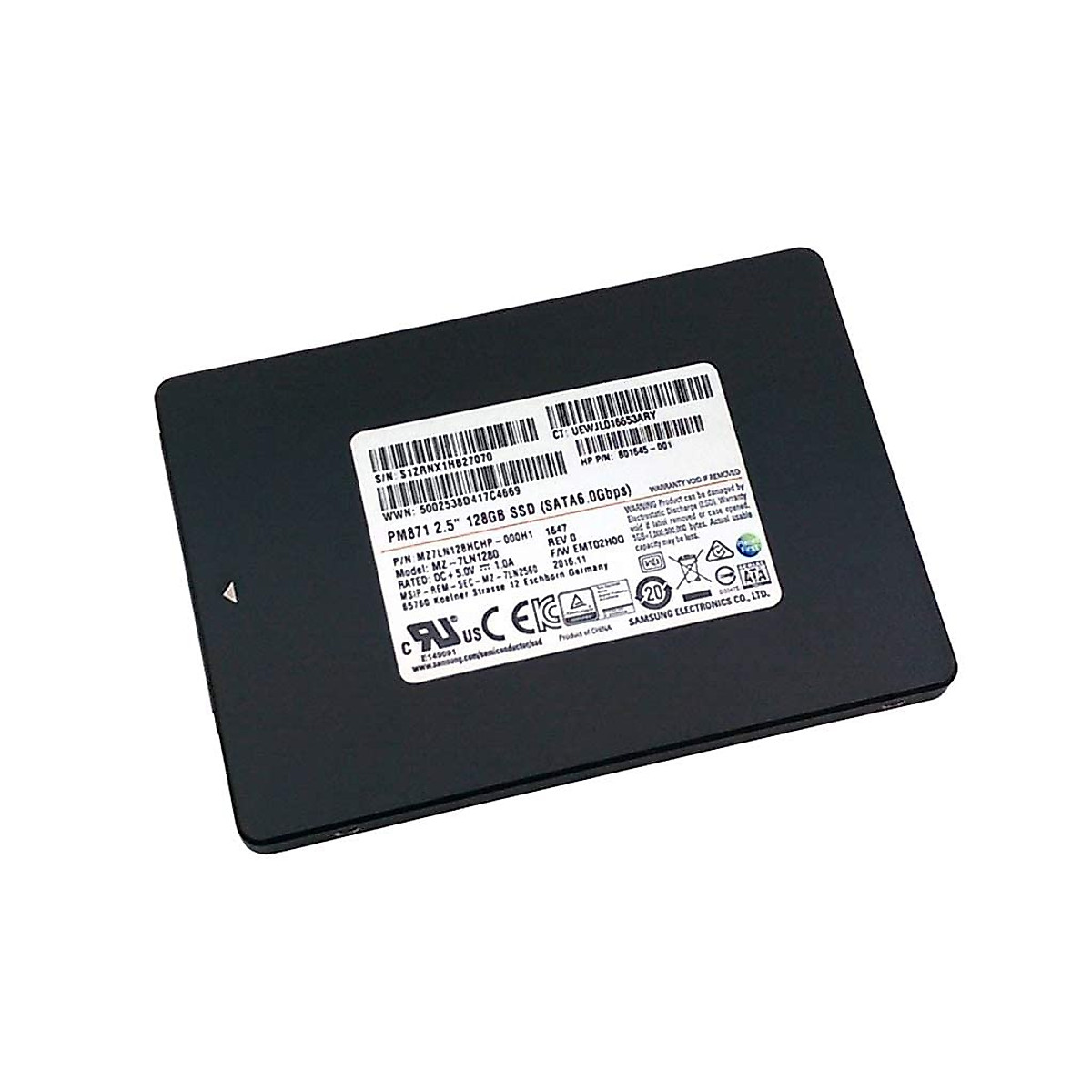 Samsung PM871 MZ-7LN1280 128GB 2.5 inches SATA3 6Gb/s Internal SSD Solid State Drive MZ7LN128HCHP-000H1 801645-001