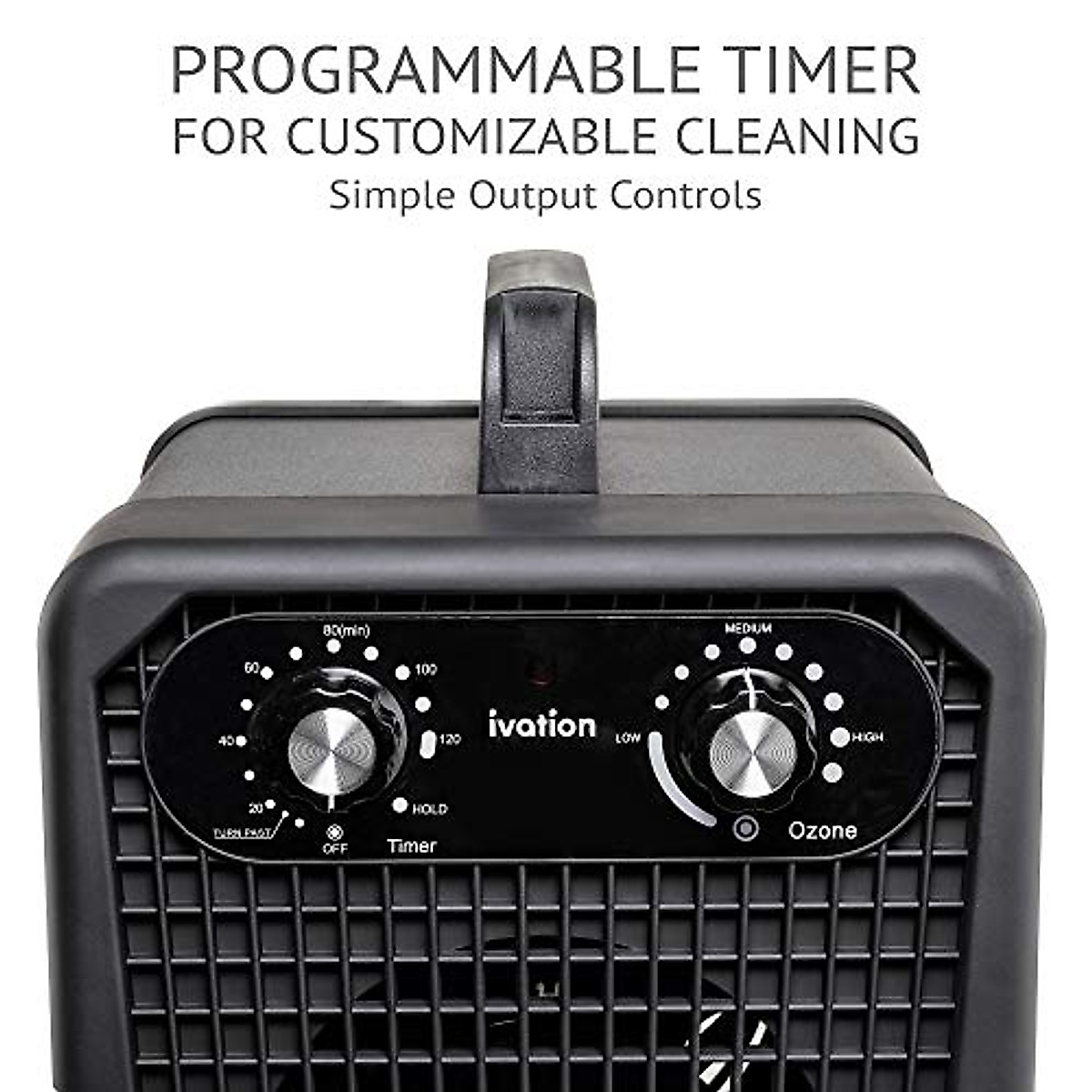 Ivation Ozone Generator Air Purifier, Powerful Compact Unit Deodorizes, Sanitizes & Improves Indoor Air Quality Up To 4000 Sq. Ft. - for Dust, Pollen, Pets, Smoke & More