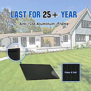 ECO-WORTHY 150Watt 12Volt Solar Panels with Black Design, High Efficiency Monocrystalline Cells PV Module Power Charger for RV Cabin Marine Farm Rooftop Battery Off-Grid Applications