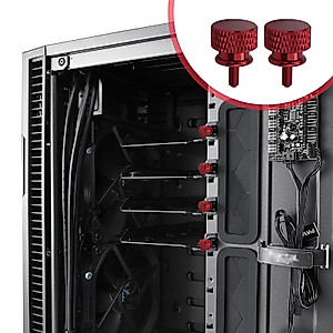 Antrader M3 Computer Case Thumb Screw Aluminum Alloy Knurled Hand Tighten Screws for Cover/Power Supply/PCI Slots/Hard Drives Wine Red 12PCS