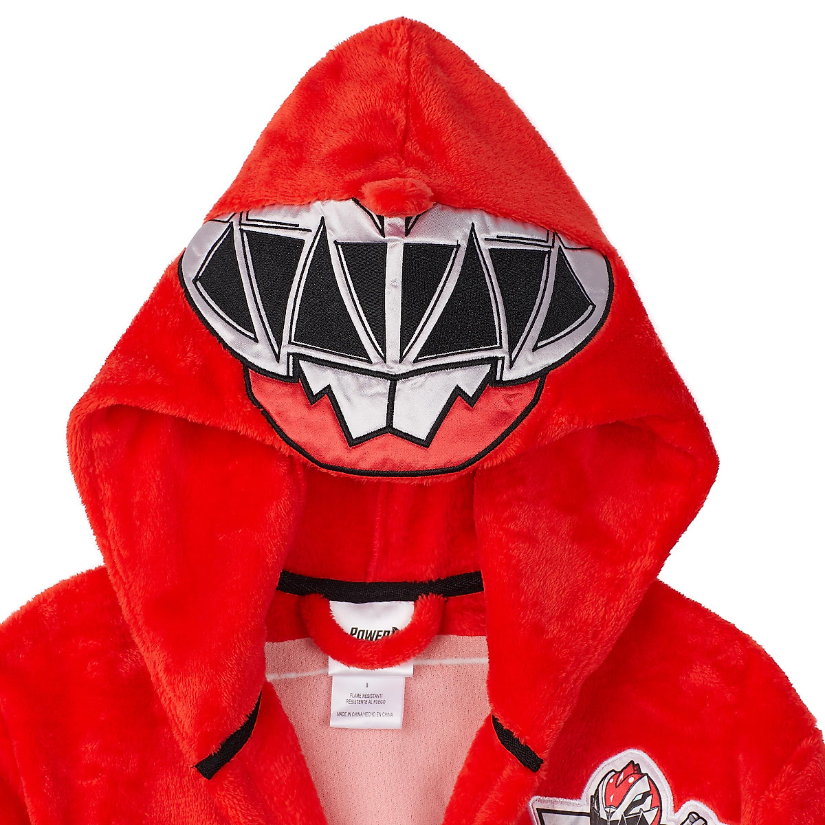 Power Rangers Little/Big Boy's Plush Fleece Robe (8, Red Ranger Dino Fury)